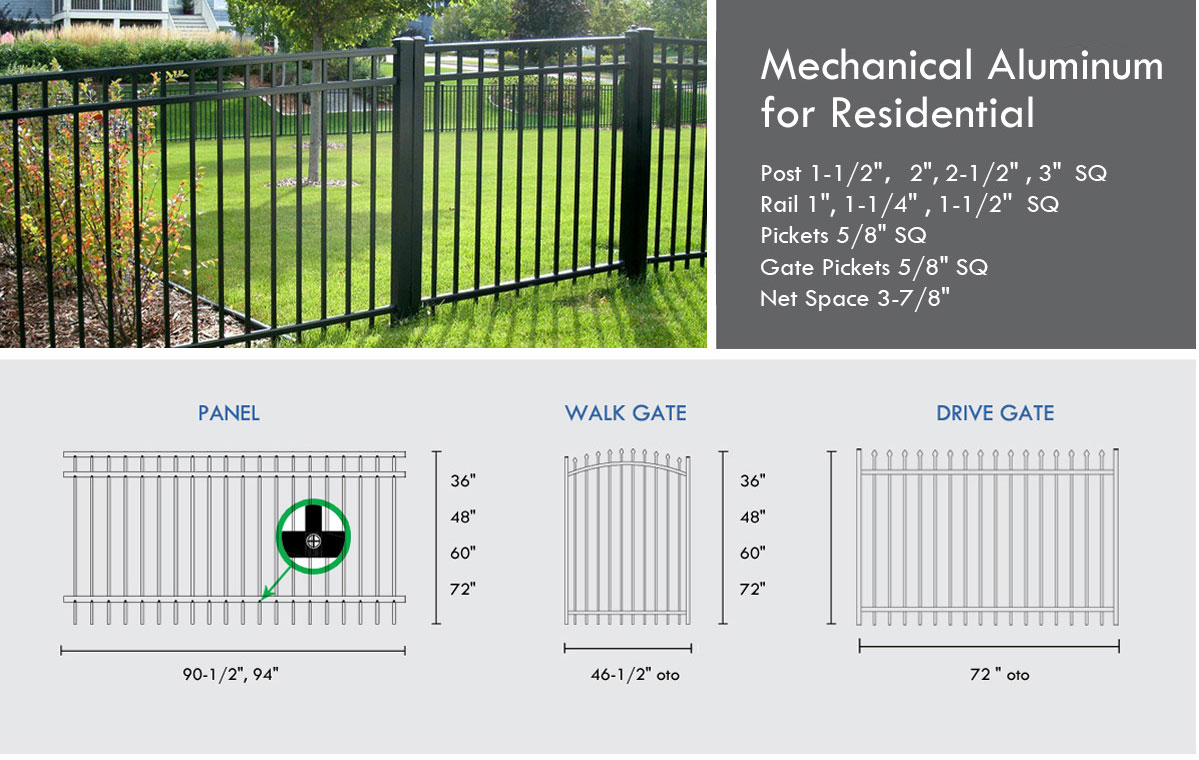 Aluminum Mechanical Fence for Residential